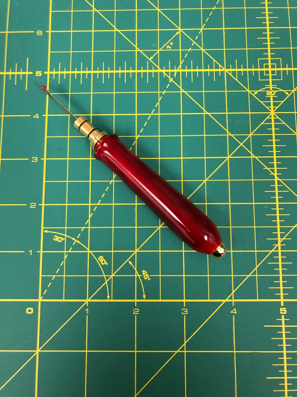 Seam Ripper - Handturned acrylic with reversible blade (Red)