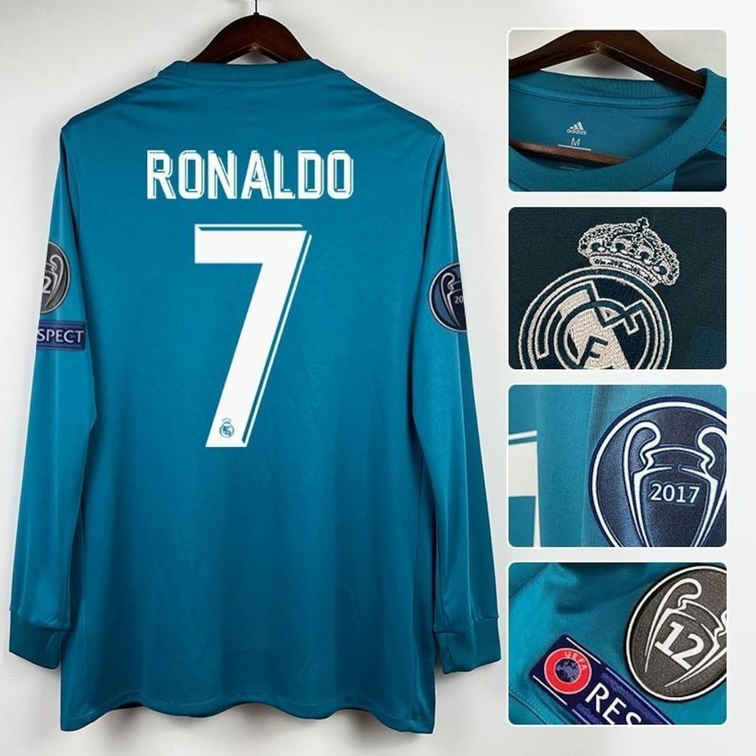 Real Madrid 2017-2018 Cristiano Ronaldo No. 7 Blue Full Kit Champions ...