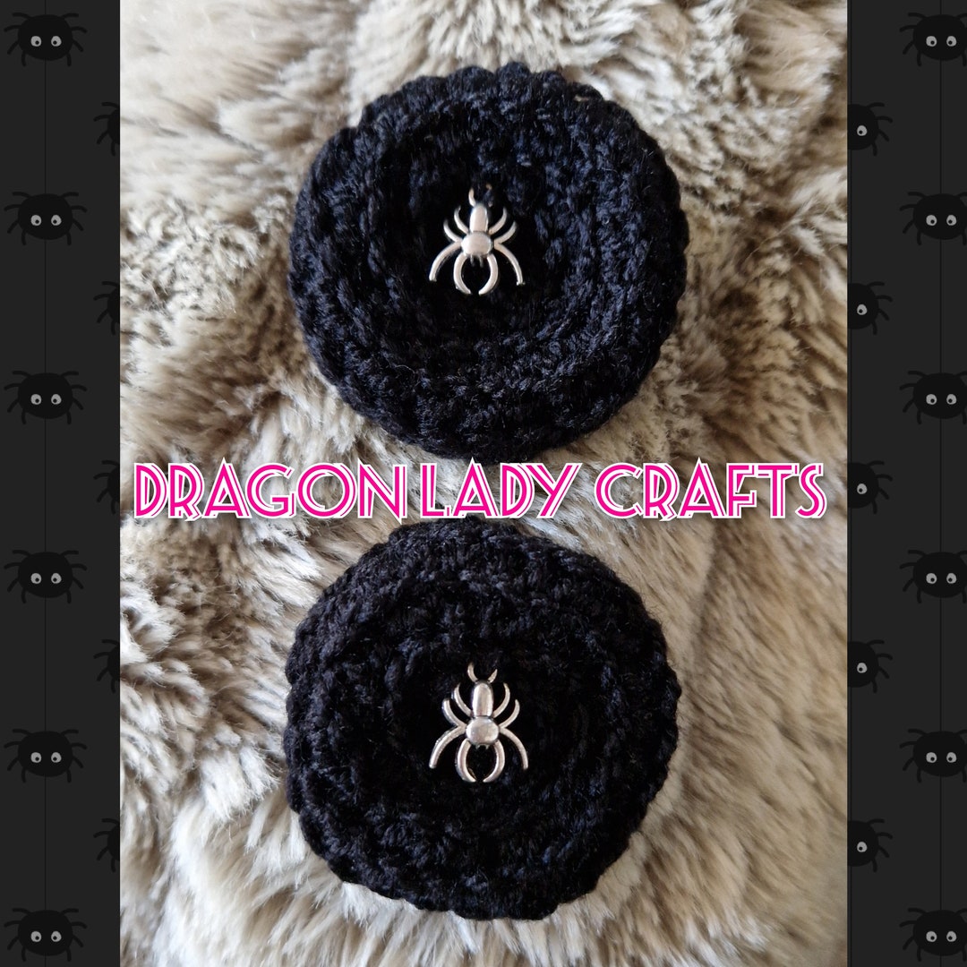 Crocheted Plug Mittens / Lobe Gloves / Ear Muffs With Spider Detail - Etsy