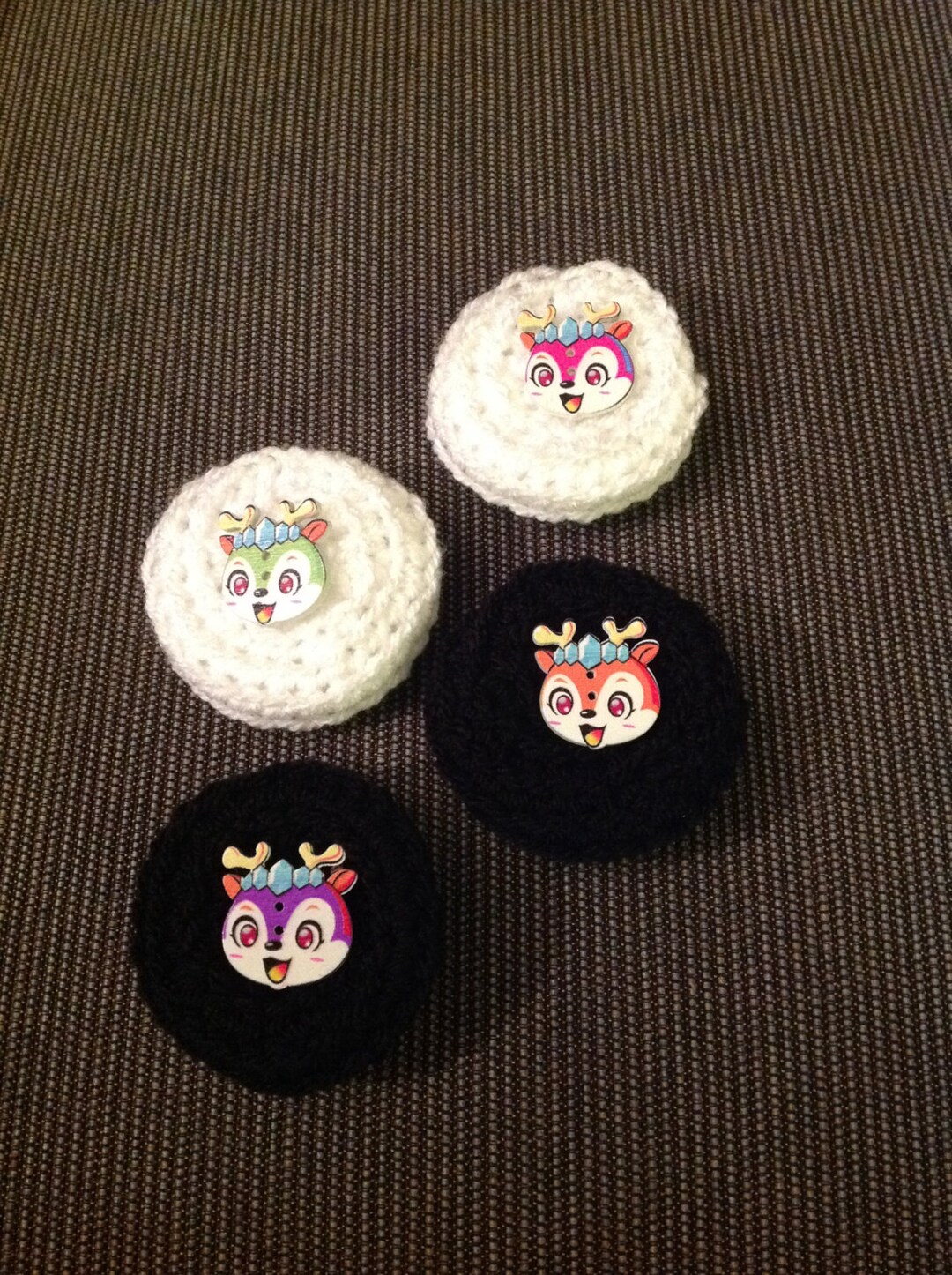 Crocheted Plug Mittens / Lobe Gloves / Ear Muffs With Cute Kawaii Deer ...