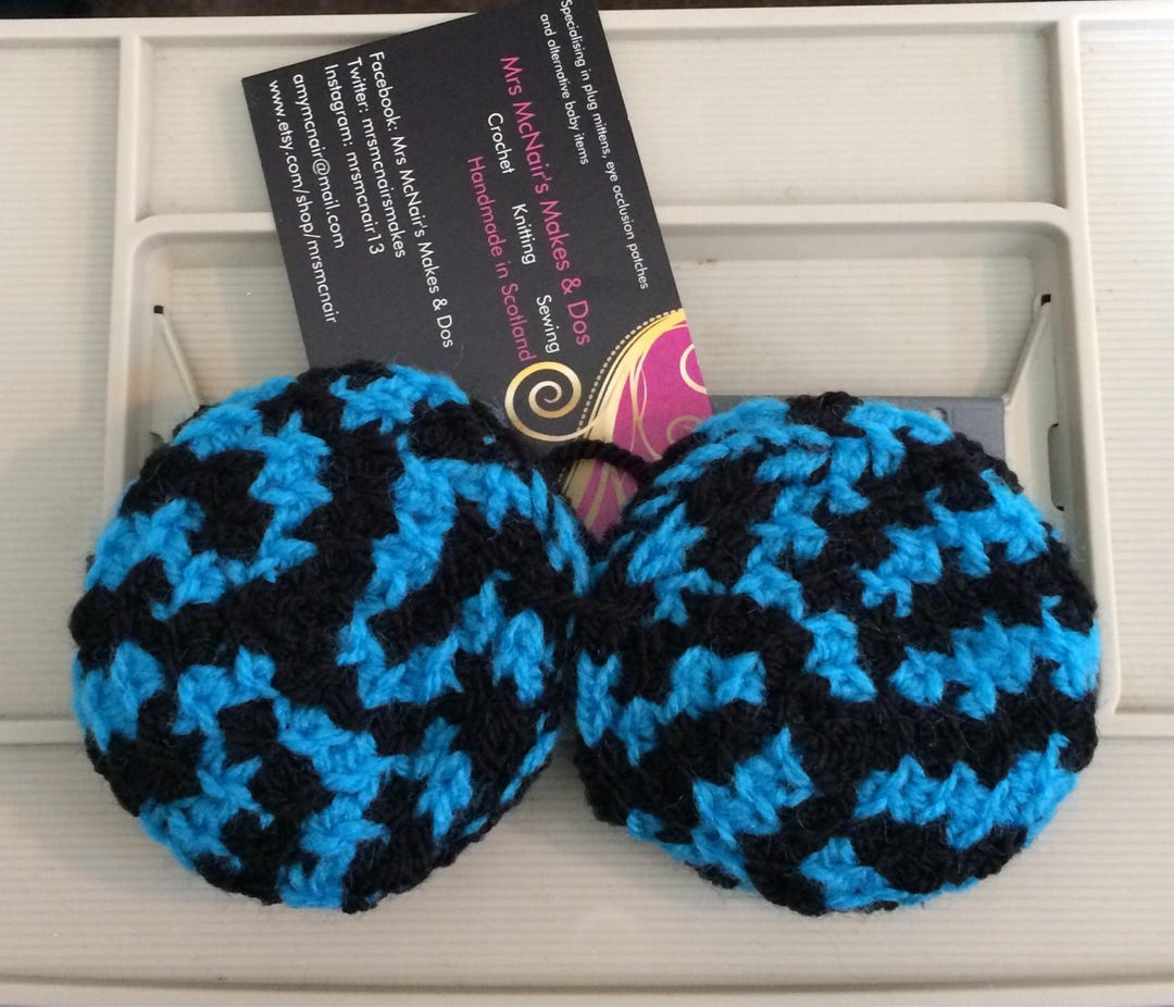 Crocheted Plug Mittens / Lobe Gloves / Ear Muffs Two Colours - Etsy