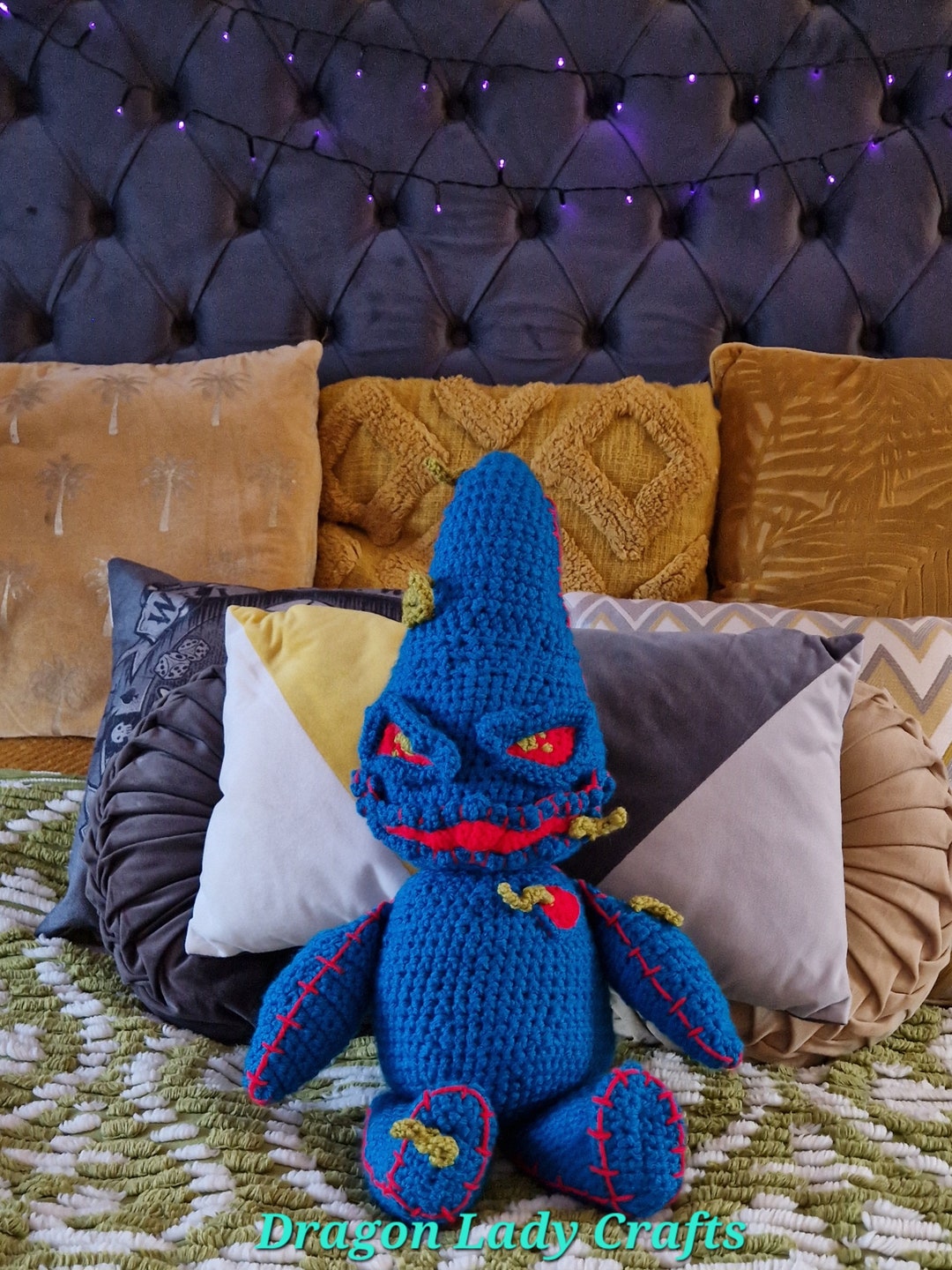 Grubby Bubby Creepy but Cute Doll, Blue Red Green, Art Doll, Plushie ...