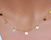 Coin drop gold choker coin drop necklace coin drop choker | Etsy