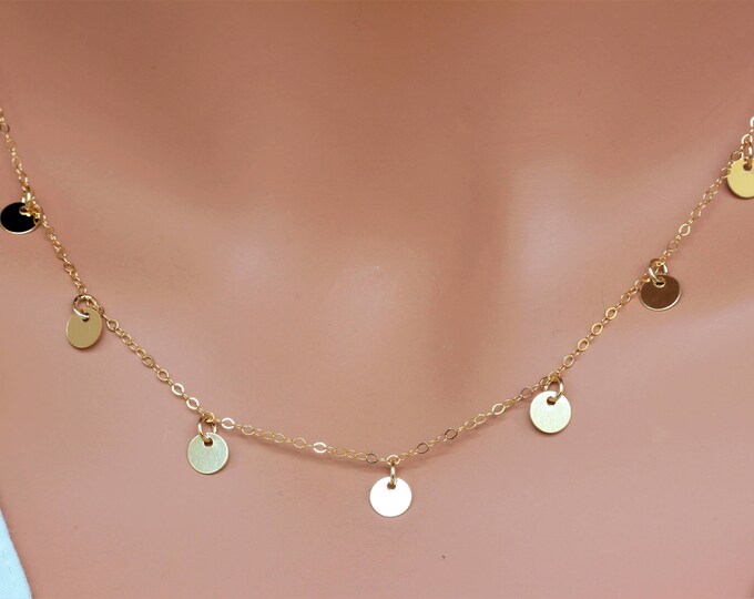 Coin drop gold choker coin drop necklace coin drop choker | Etsy