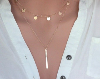 Gold Coin Necklace Coin Drop Necklace Sterling Silver Coin | Etsy