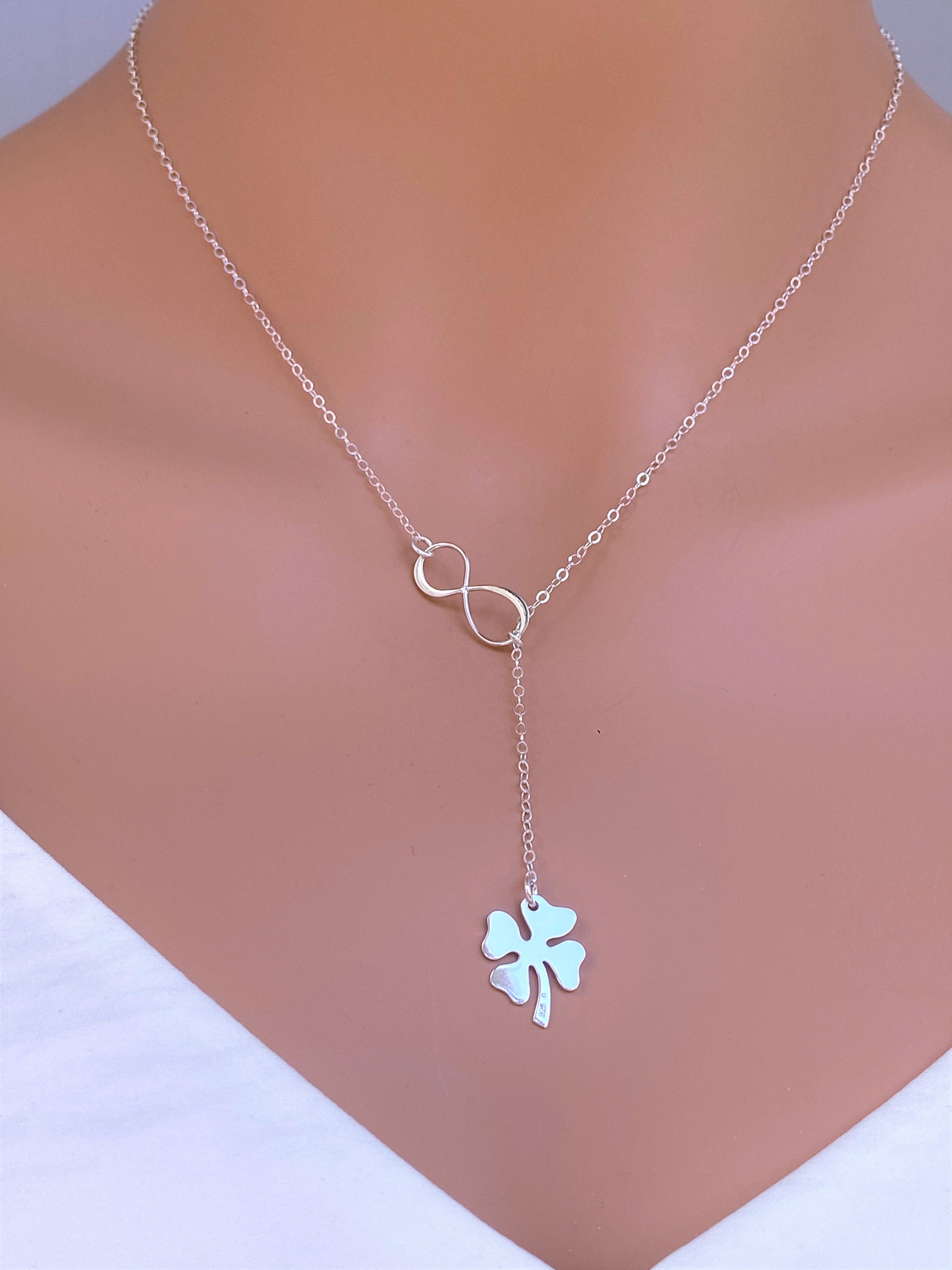 Four leaf clover necklace Sterling silver four leaf clover | Etsy