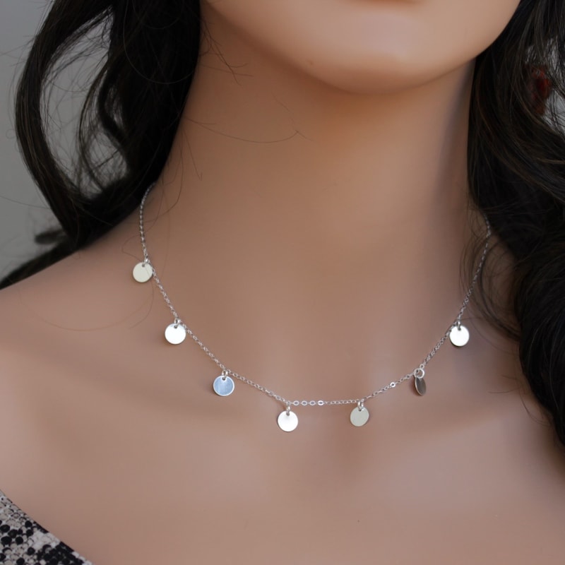 Silver Coin Necklace - Etsy