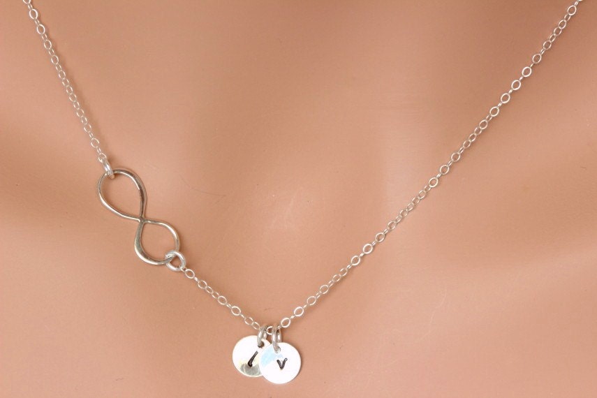 Infinity Name Necklace Infinity Neckalce With Initial/names | Etsy