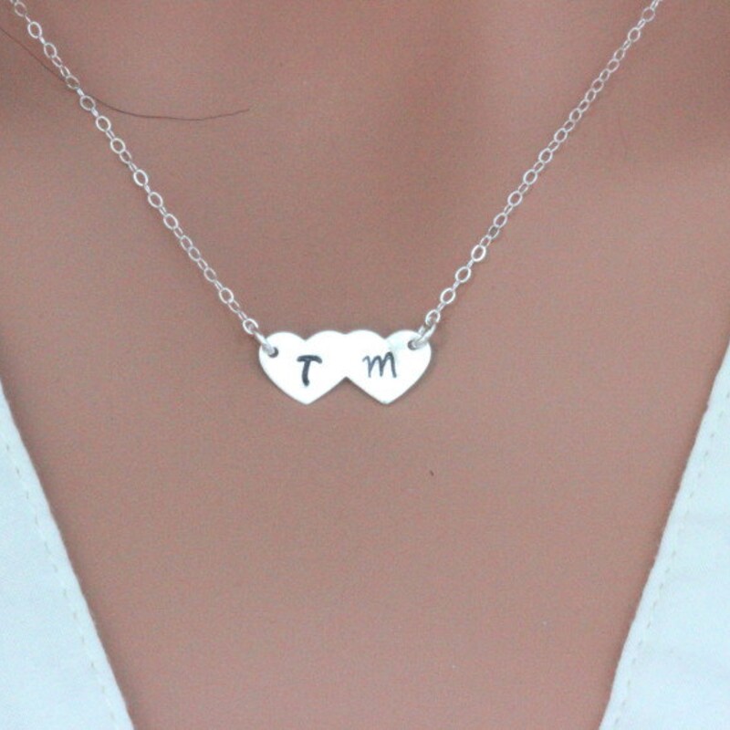 Two Hearts Necklace - Etsy