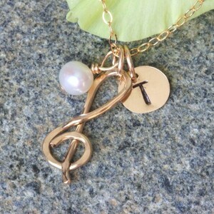 NOTE NECKLACE, TINY Note Music Sign Cable Chain Initial Gold-filled ...