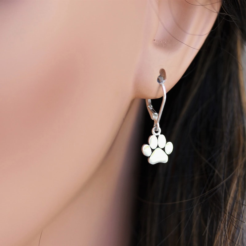 Silver Dog Earrings - Etsy