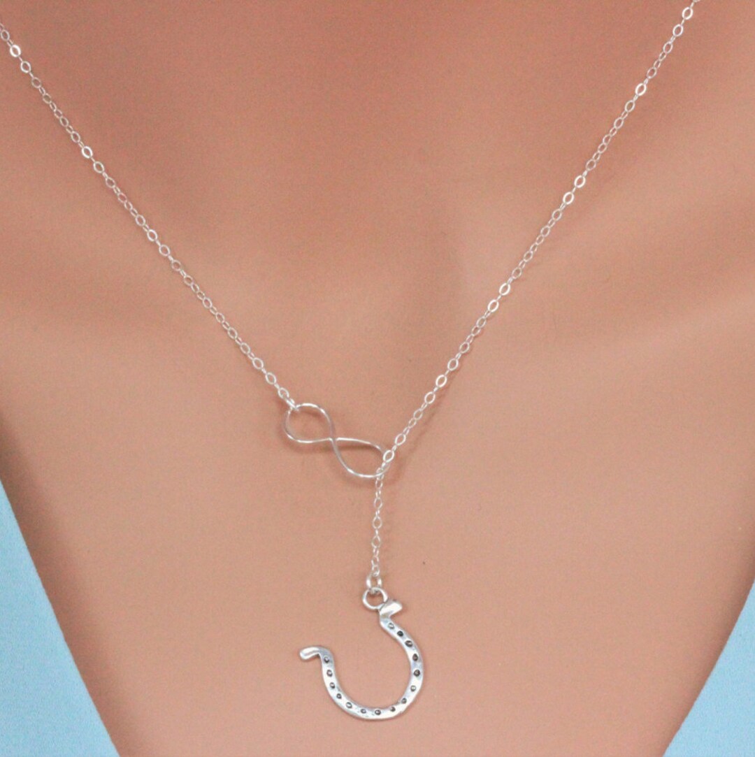 Horseshoe Neckalce Horseshoe Infinity Necklace Sterling - Etsy