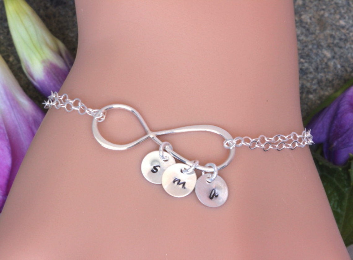 Infinity Bracelet Personalized Sterling Silver Custom | Etsy
