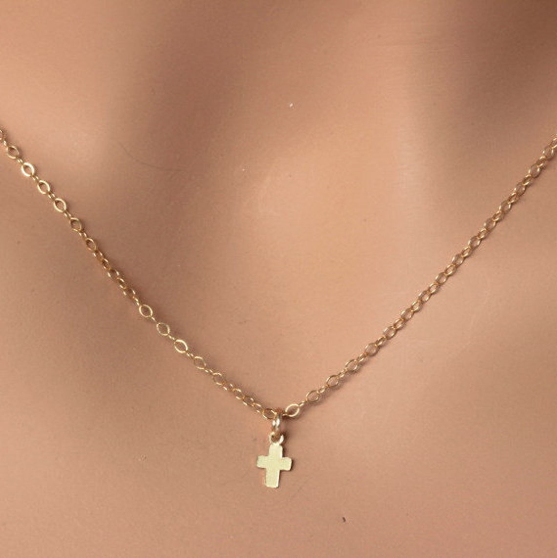 Tiny Gold Cross . Cross Necklace Gold / Sterling Silver Tiny | Etsy