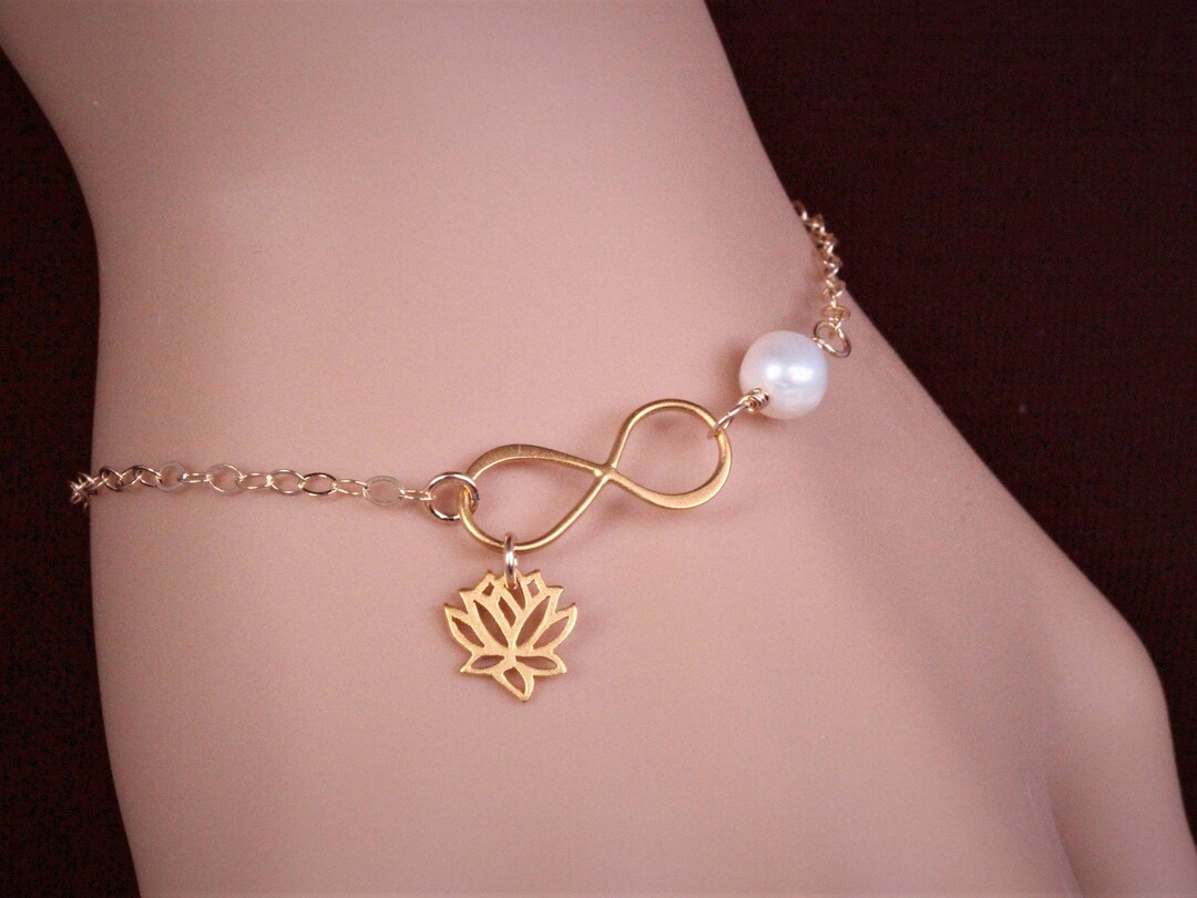 Lotus Bracelet Gold, Lotus Bracelet, Lotus Flower, Infinity Lotus ...