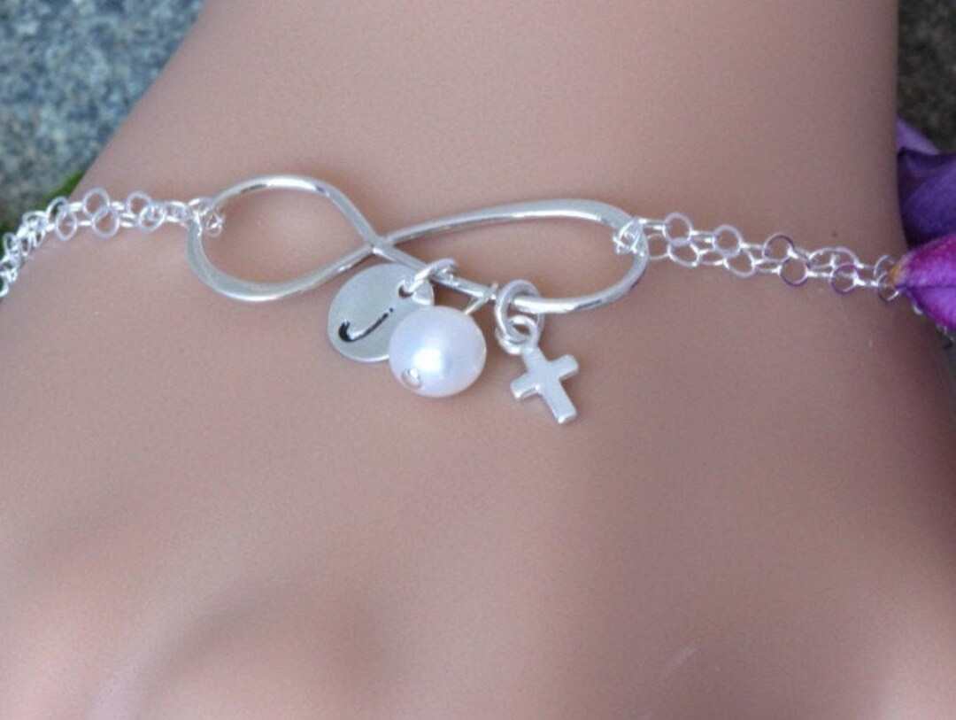 Infinity Cross Bracelet Women, Personalized Gifts, First Communion Gift ...