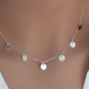 Gold Coin Necklace - Coin Drop Necklace - Sterling Silver Coin - 14k ...