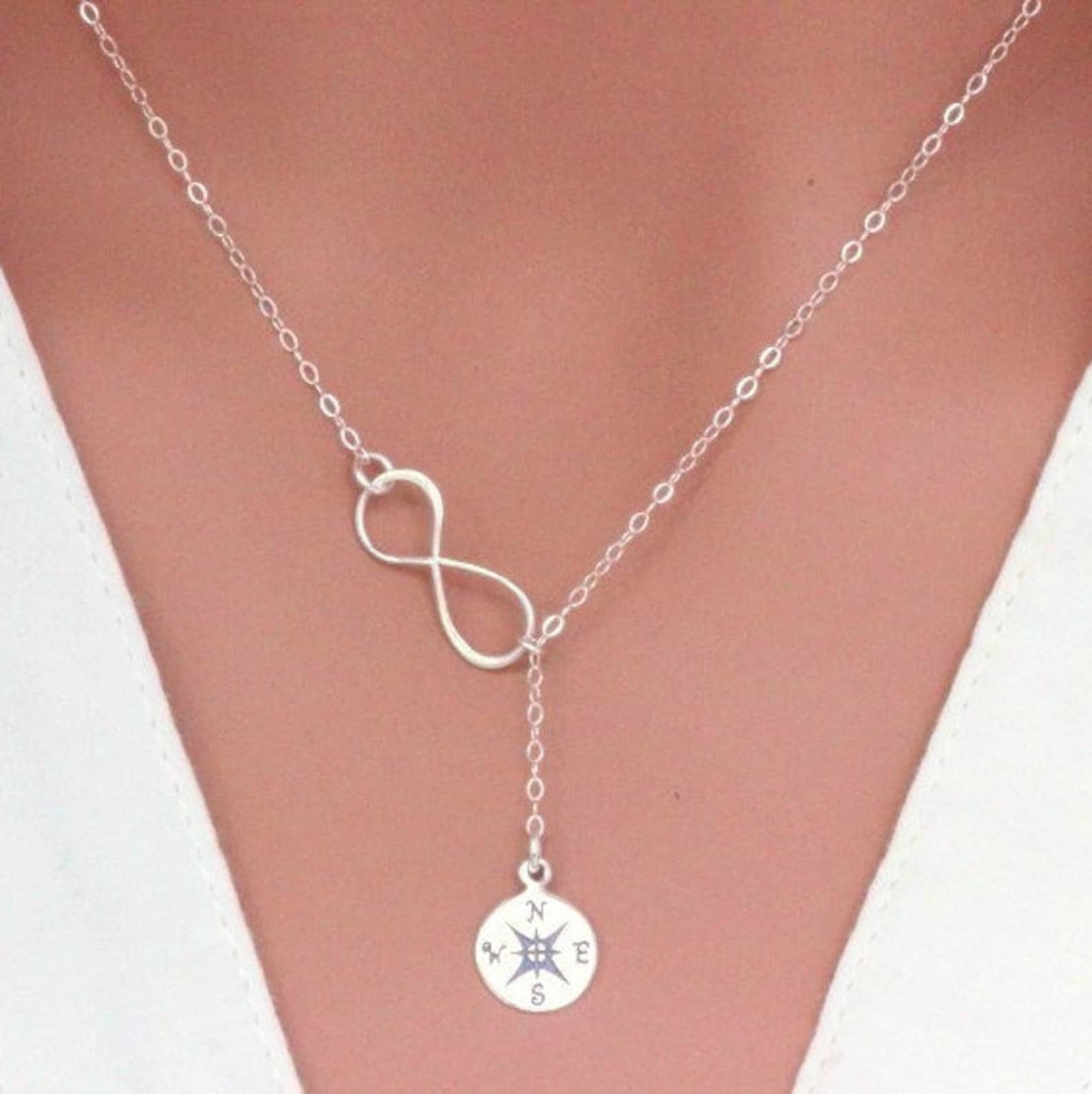Graduation Gift Gold Infinity Compass Lariat Necklace Gold - Etsy