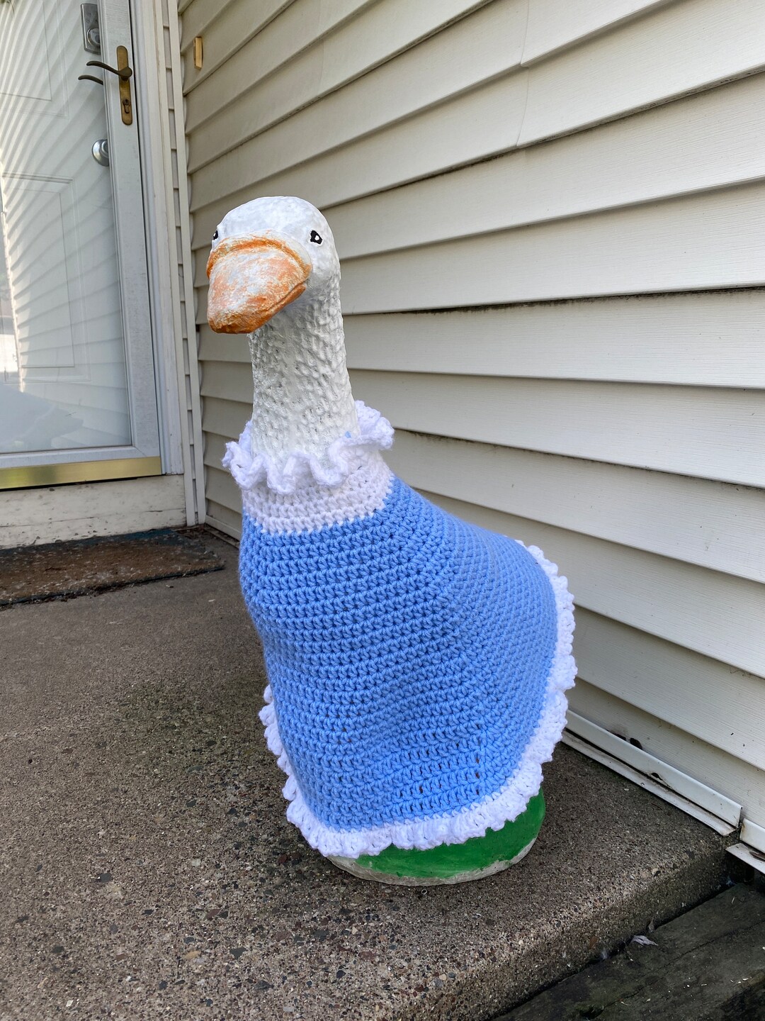 Porch Goose Outfit - Blue & White Ruffle Dress - Fits 23 to 27 Inch ...