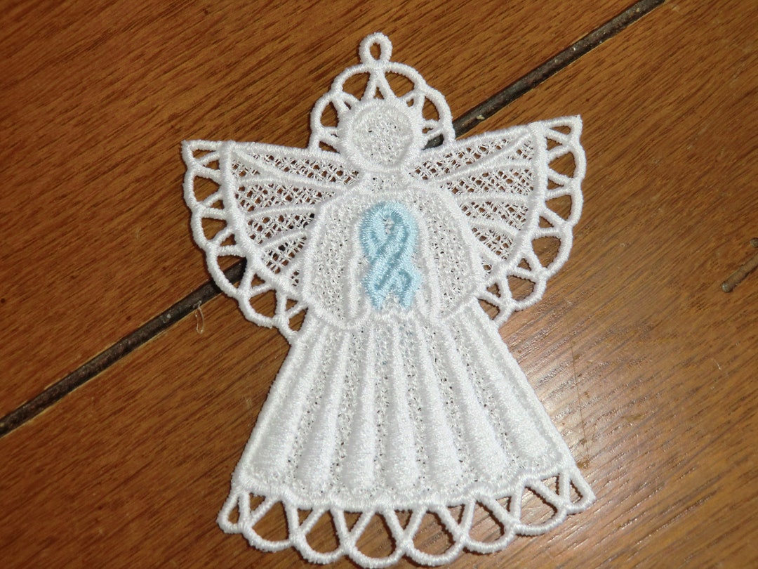 Embroidered Magnet - Christmas - Prostate Cancer Angel - Light Blue ...