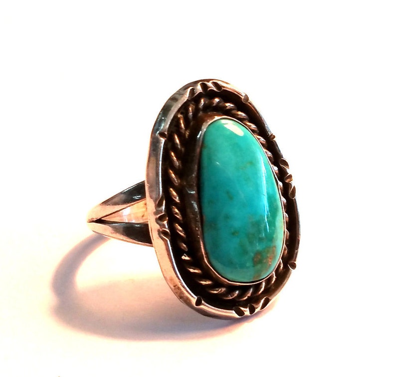 Native American Dead Pawn Silver Turquoise Ring Size 9 - Etsy