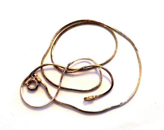 Vintage Sterling Silver Box Snake Chain 18 Inch - Etsy