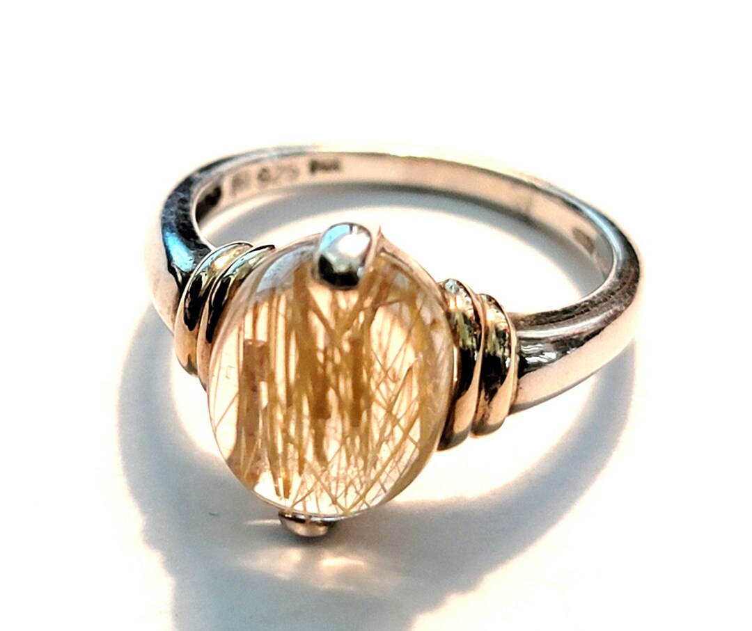 Sterling Silver Rutilated Quartz Ring Size 7 - Etsy