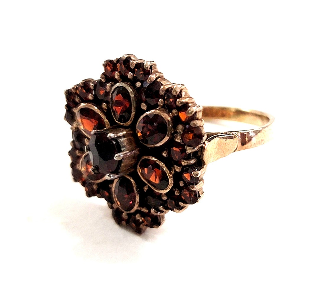 Vintage Bohemian Garnet Ring Size 4.5 - Etsy