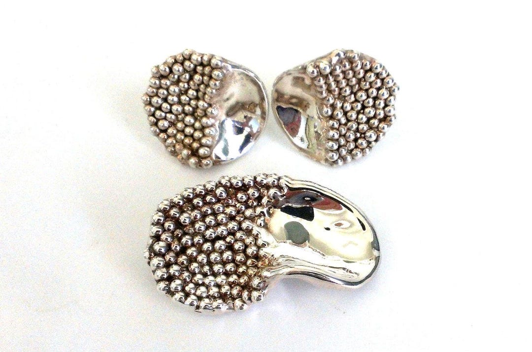 Modern Bat Ami Organic Sterling Silver Brooch / Pin /pendant / Earring ...