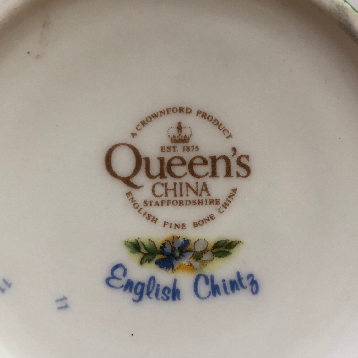 Set of 4 China Mugs by Queen's China in English Chintz Pattern - Etsy