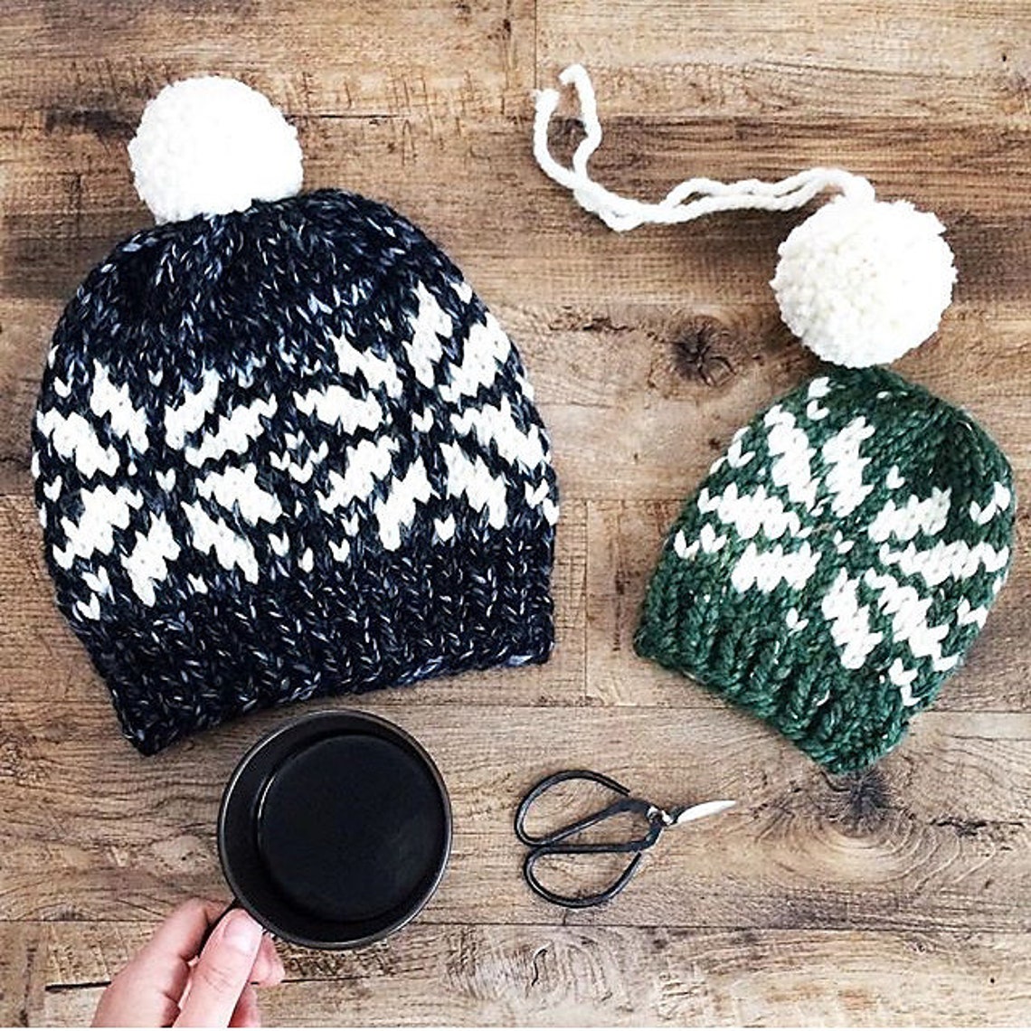 Snowflake Toque Knit Hat Knit Beanie Knitting Pattern Fair - Etsy