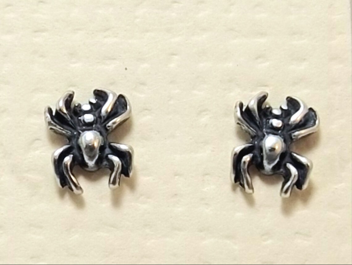 Sterling Silver Mini Spider Stud Earrings 0144 - Etsy