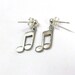 Pewter Music Note Charms on Sterling Silver 4mm Ball Post Stud - Etsy