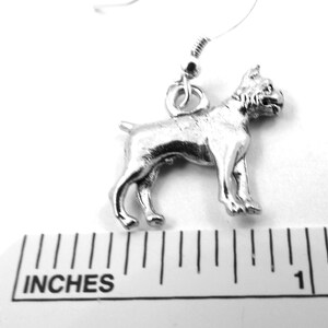 Pewter Boxer dog Charms on Sterling Silver Ear Wire Dangle - Etsy
