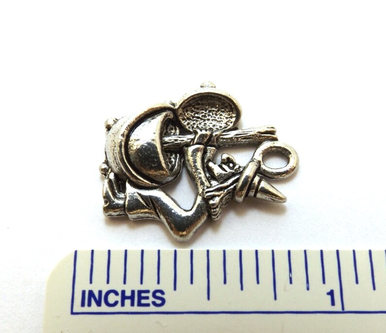 Set of Three 3 Pewter Witch Stirring Cauldron Charms 5211 - Etsy