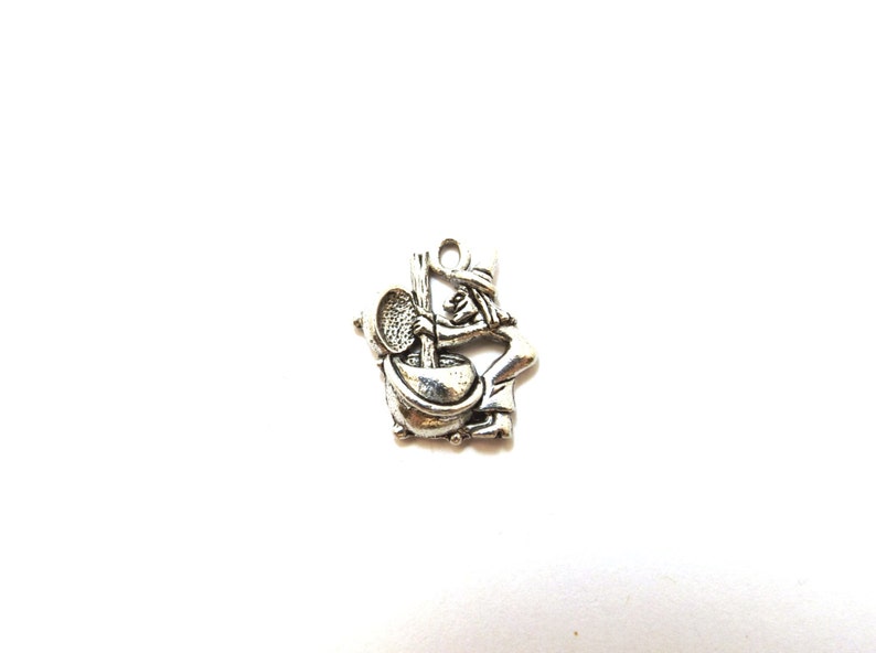 Set of Three 3 Pewter Witch Stirring Cauldron Charms 5211 - Etsy