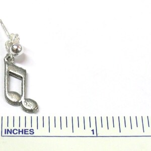 Pewter Music Note Charms on Sterling Silver 4mm Ball Post Stud - Etsy