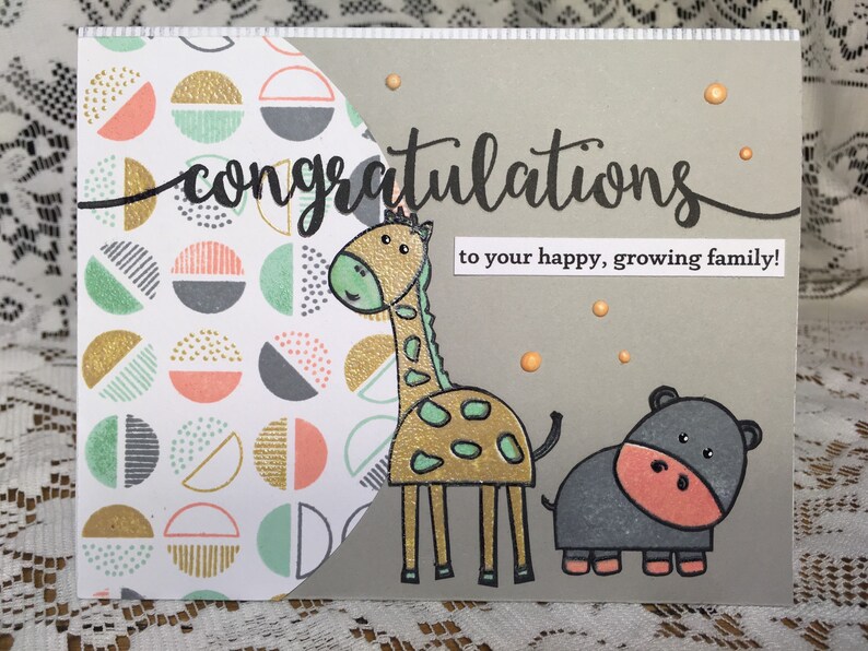 Happy, Growing Family - Adorable Animals Baby Shower / Birth Card - Etsy