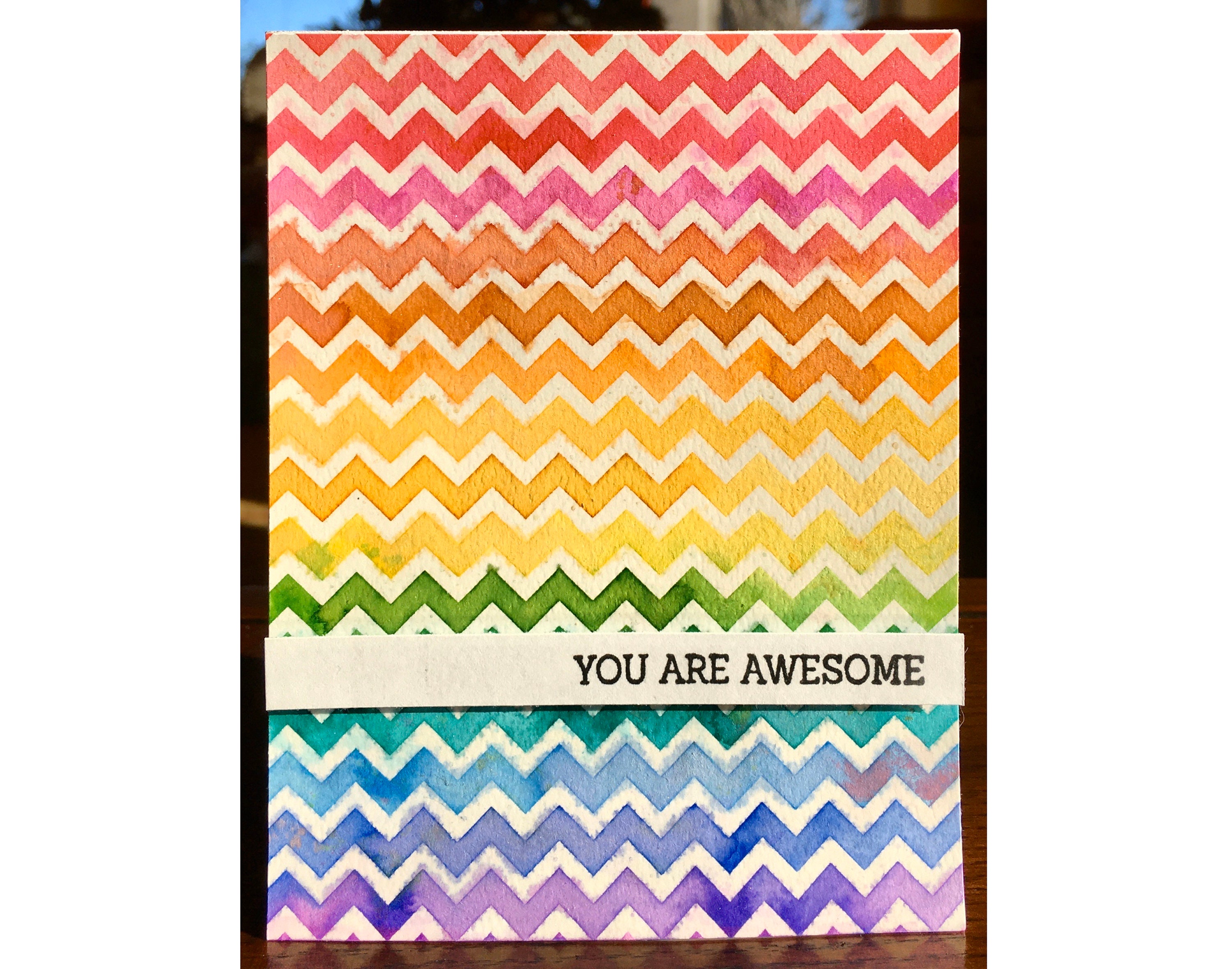 You Are Awesome Rainbow Zigzag Card all Occasions - Etsy