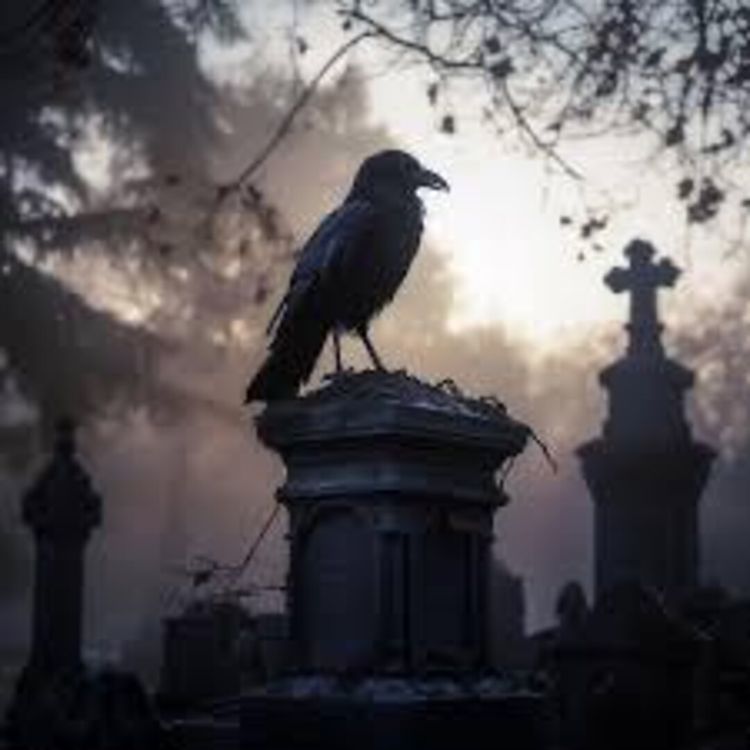 Sculpture Preorder: Realistic 1.5ft Size, Raven in the Cemetery ...