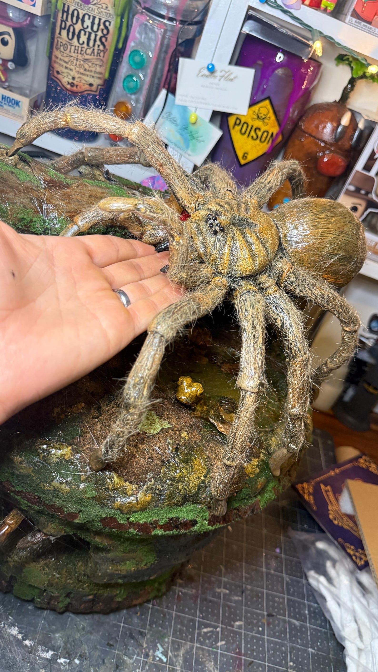 Purple Goliath Birdeater Tarantula Spider Sculpture Diorama, Real Scale ...