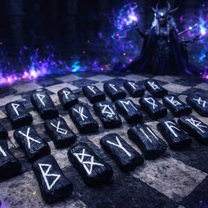 24ct Priests Drow Elf Bone Casting Set, Futhark Runes - Dungeons and ...