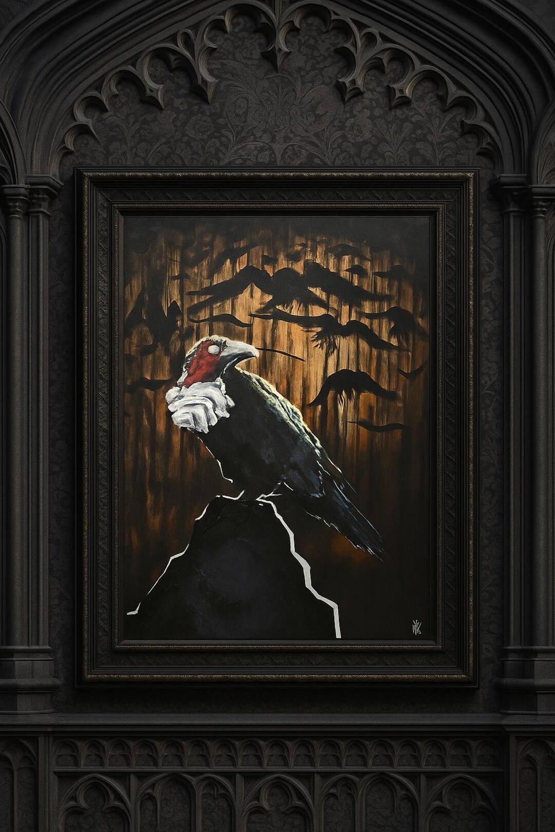 Ravens Rose, Gothic Acrylic on Canvas - John Byerly - Etsy