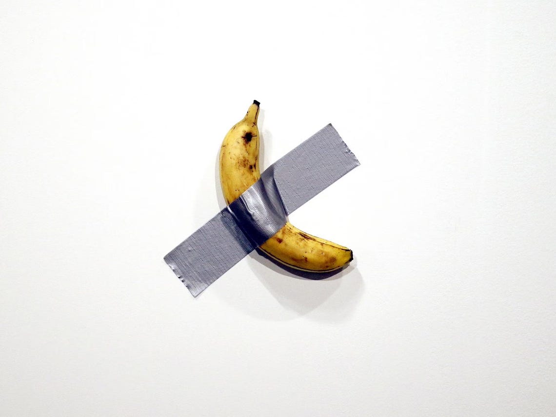 Everlasting Banana, Sculpt & Casted Ductaped Abstract Banana - Etsy
