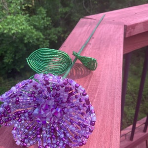 Shades of Purple French Beaded Flower - Etsy