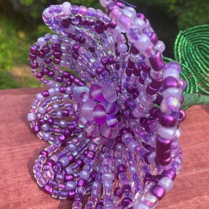 Shades of Purple French Beaded Flower - Etsy
