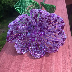 Shades of Purple French Beaded Flower - Etsy