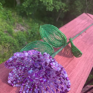Shades of Purple French Beaded Flower - Etsy