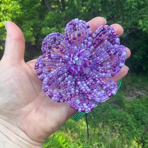 Shades of Purple French Beaded Flower - Etsy