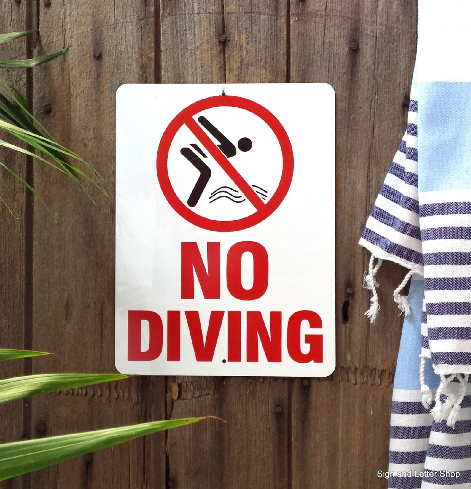 No Diving Sign Swimming Pool Cottage Beach Lake Metal Sign | Etsy